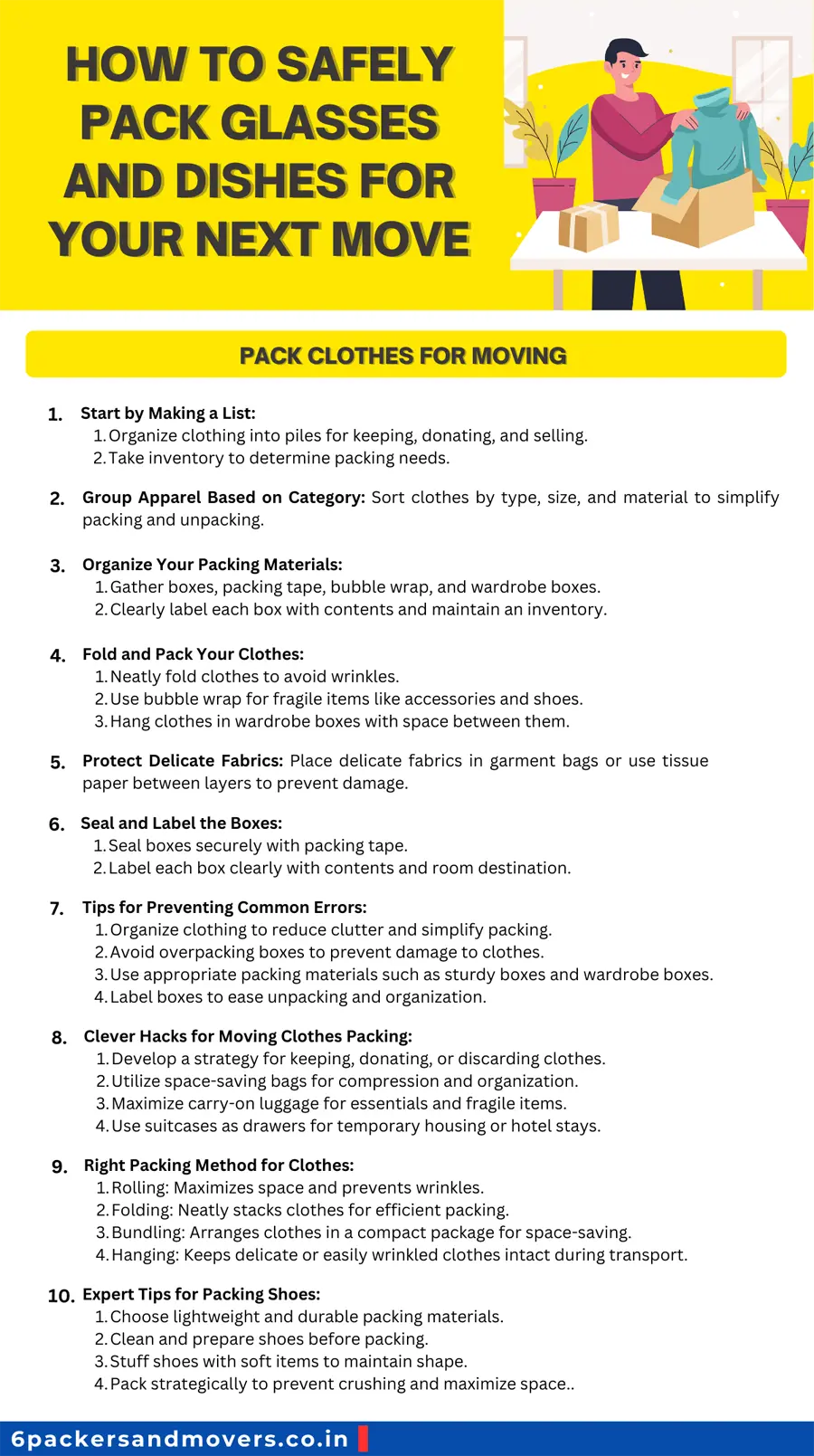 Efficient Clothes Packing Tips For Moving | 6 Packers And Movers